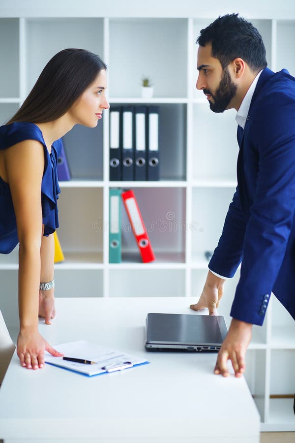 Portrait of Angry People Looking at Each Other during Conflict Stock ...