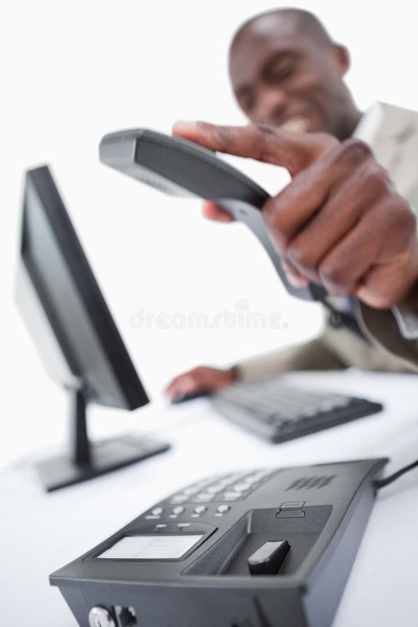 Angry Businessman Hanging Up Phone Stock Photos - Free & Royalty-Free ...