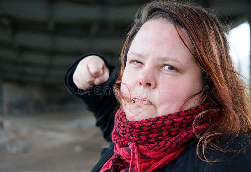 A Portrait of a Angry Woman Stock Image - Image of little, fashion ...