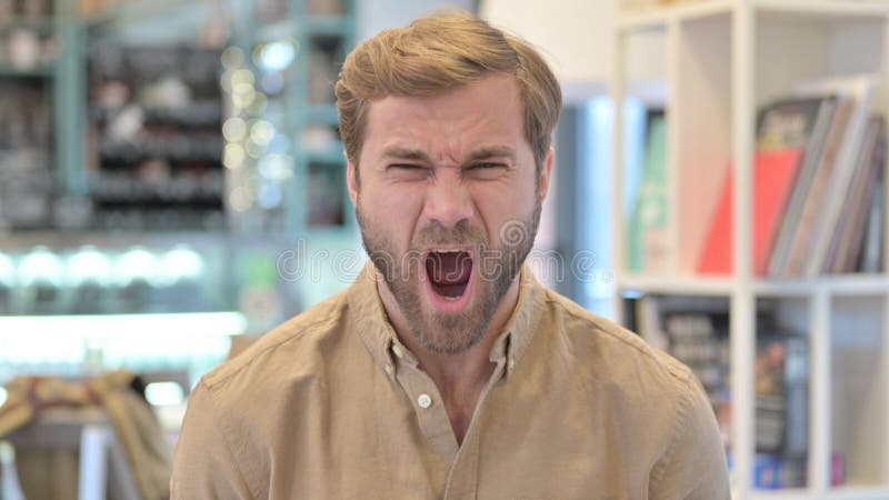 Portrait of Annoyed Young Man Shouting, Screaming Stock Image - Image ...