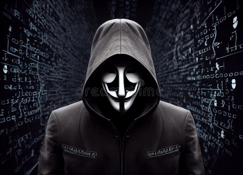 Portrait of Anonymous Hacker. Concept of Hacking Cybersecurity ... Portrait of Anonymous Hacker. Concept of Hacking Cybersecurity ...