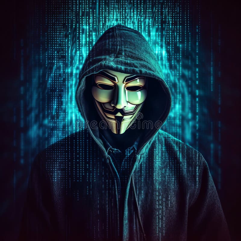 Portrait of Anonymous Robot Hacker. Concept of Hacking Cybersecurity ... Portrait of Anonymous Robot Hacker. Concept of Hacking Cybersecurity ...