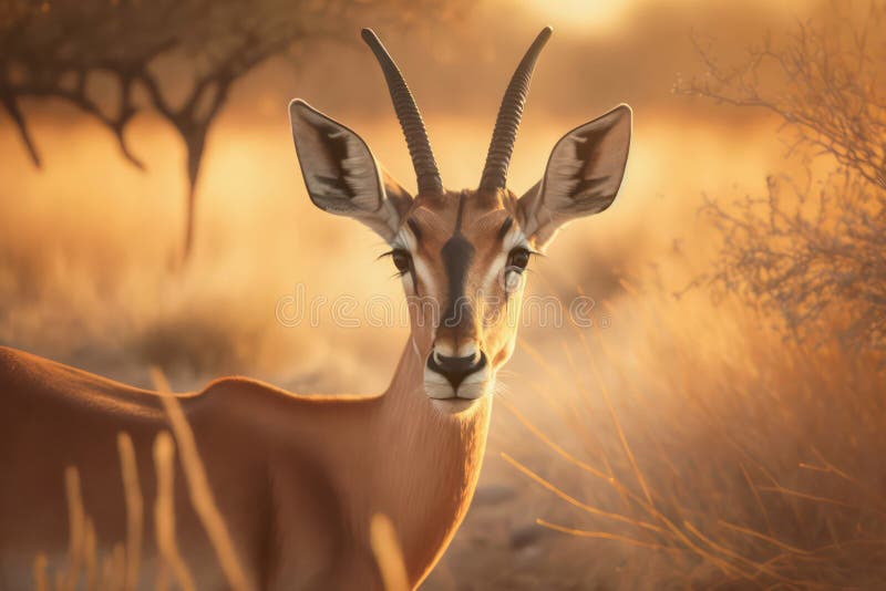 Portrait of an antelope. stock illustration. Illustration of herbivore ...