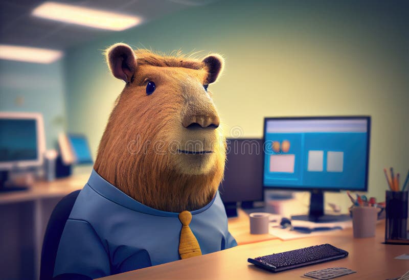 Portrait of a Capybara Dressed in a Formal Business Suit on White ...