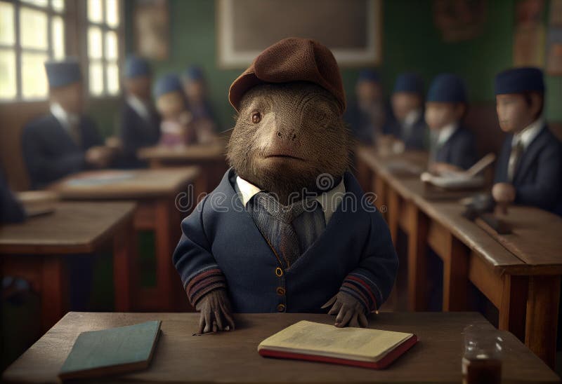 Portrait of an Anthropomorphic Capybara Dressed As a Schoolboy in a ...
