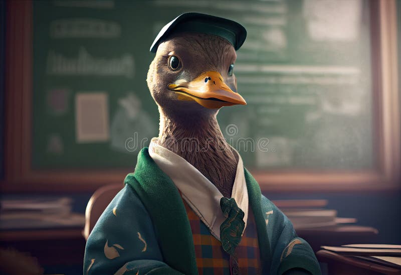 Portrait of an Anthropomorphic Duck Dressed As a Schoolboy in a ...