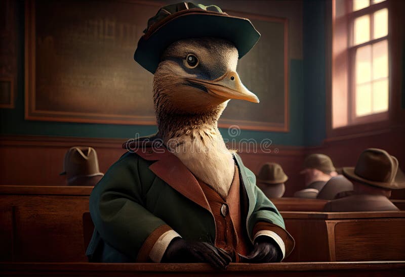 Portrait of an Anthropomorphic Duck Dressed As a Schoolboy in a ...