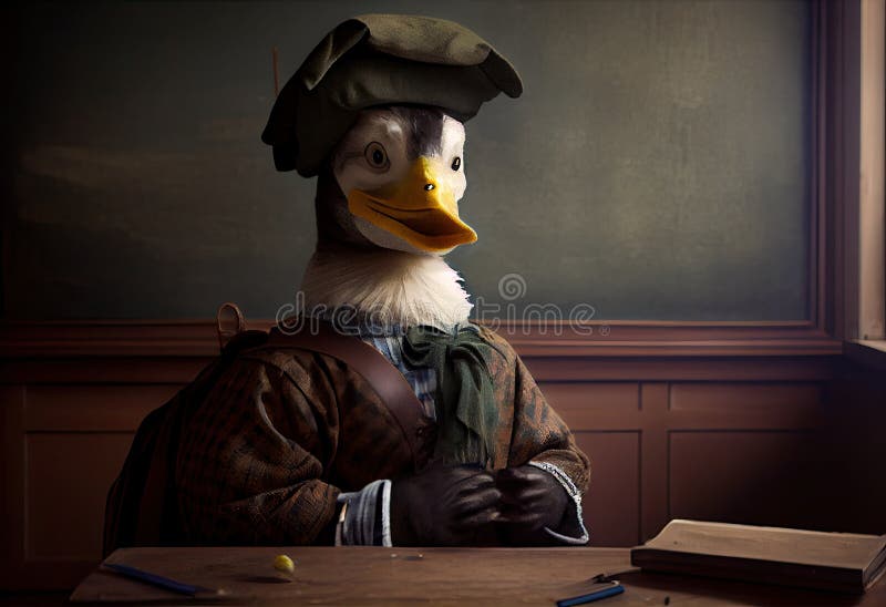 Portrait of an Anthropomorphic Duck Dressed As a Schoolboy in a ...