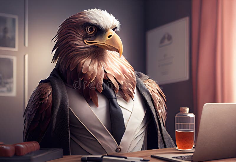 The Anthropomorphic Eagle Exudes Commanding Presence, Wearing Military ...