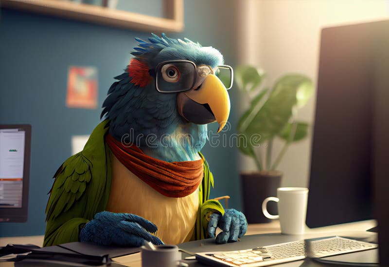 Anthropomorphic Parrot Stock Illustrations – 240 Anthropomorphic Parrot ...