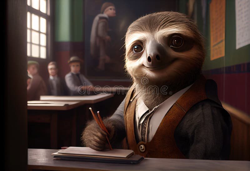 Portrait of an Anthropomorphic Sloth Dressed As a Schoolboy in a ...