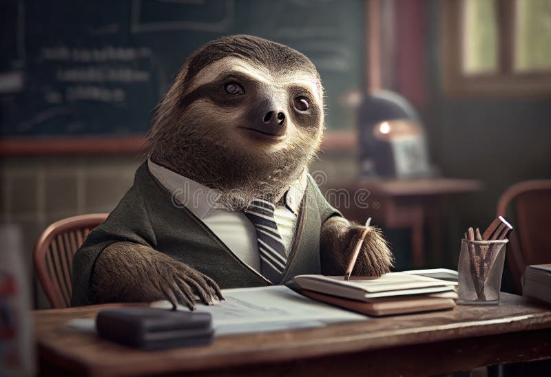 Portrait of an Anthropomorphic Sloth Dressed As a Schoolboy in a ...