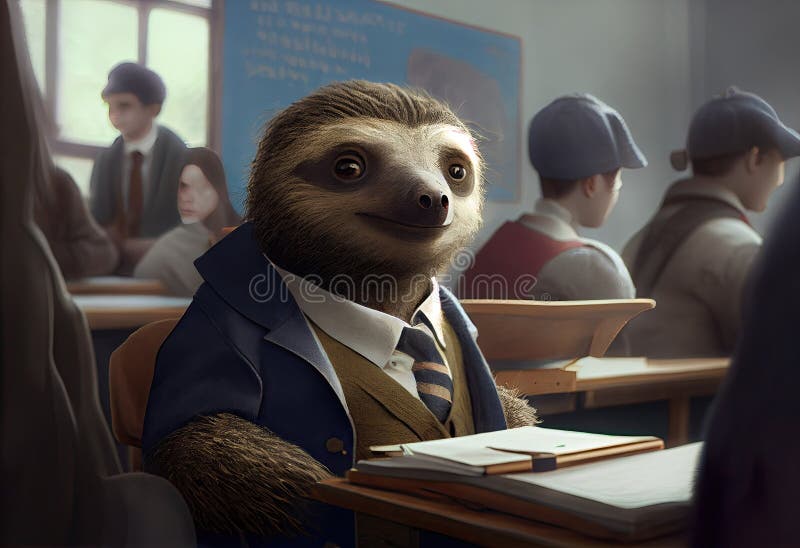 Portrait of an Anthropomorphic Sloth Dressed As a Schoolboy in a ...