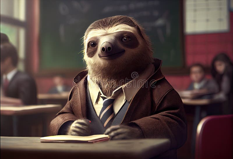 Portrait of an Anthropomorphic Sloth Dressed As a Schoolboy in a ...