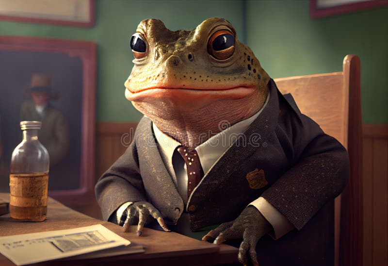 Portrait of an Anthropomorphic Toad Dressed As a Schoolboy in a ...