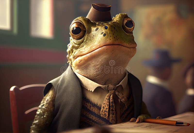 Portrait of an Anthropomorphic Toad Dressed As a Schoolboy in a ...