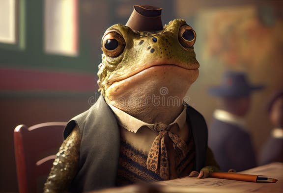 Portrait of an Anthropomorphic Toad Dressed As a Schoolboy in a ...
