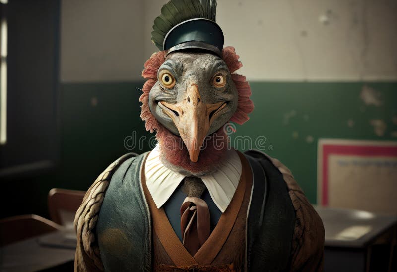Portrait of an Anthropomorphic Turkey Dressed As a Schoolboy in a ...