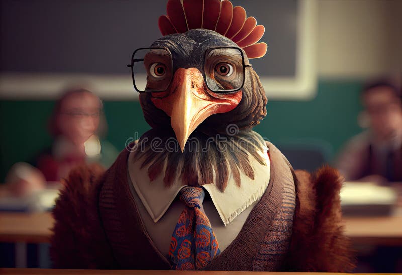 Portrait of an Anthropomorphic Turkey Dressed As a Schoolboy in a ...