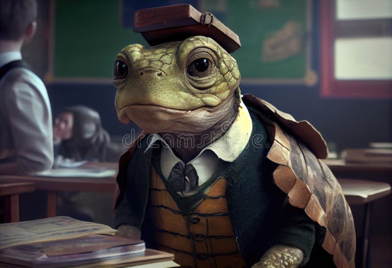 Portrait of an Anthropomorphic Turtle Dressed As a Schoolboy in a ...