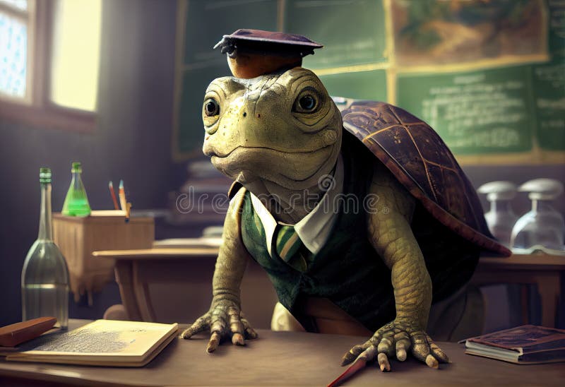 Portrait of an Anthropomorphic Turtle Dressed As a Schoolboy in a ...