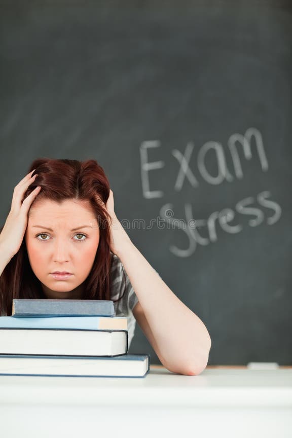 Portrait of an Anxious Student Stock Image - Image of green, camera ...