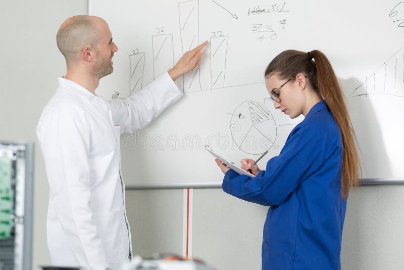 Portrait Apprentice Taking Notes Stock Image - Image of organization ...