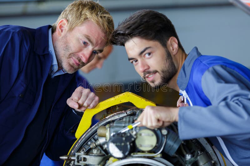 Portrait Apprentice and Teacher in Vocational Training Stock Image ...