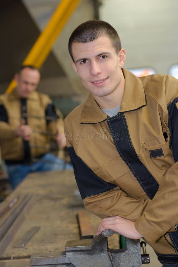Portrait of Apprentice Tradesman Stock Image - Image of industrial ...