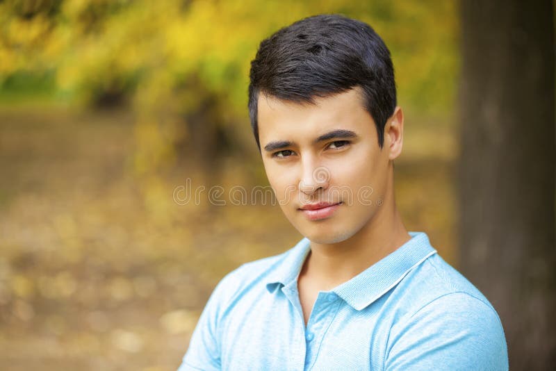 Portrait of Arabic Nice Man on the Background of Autumn Park Stock ...
