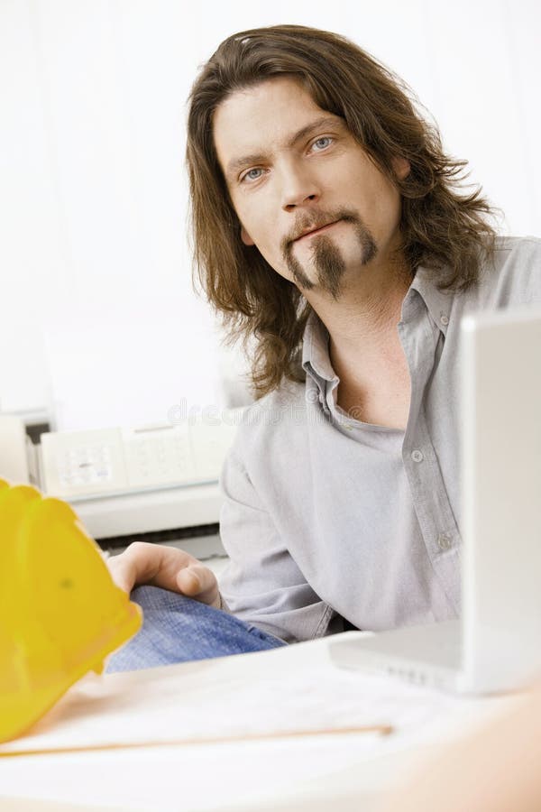 Portrait of architect stock image. Image of brainstorming - 8291737