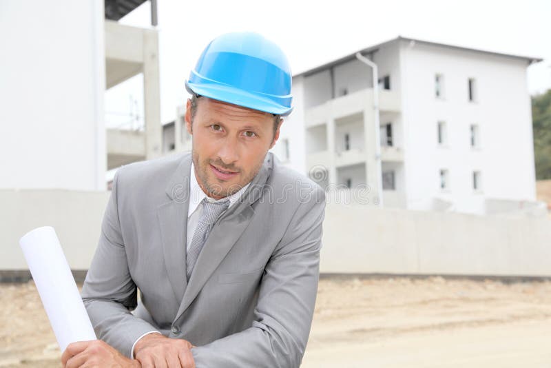 Portrait of Architect on Construction Site Stock Photo - Image of ...