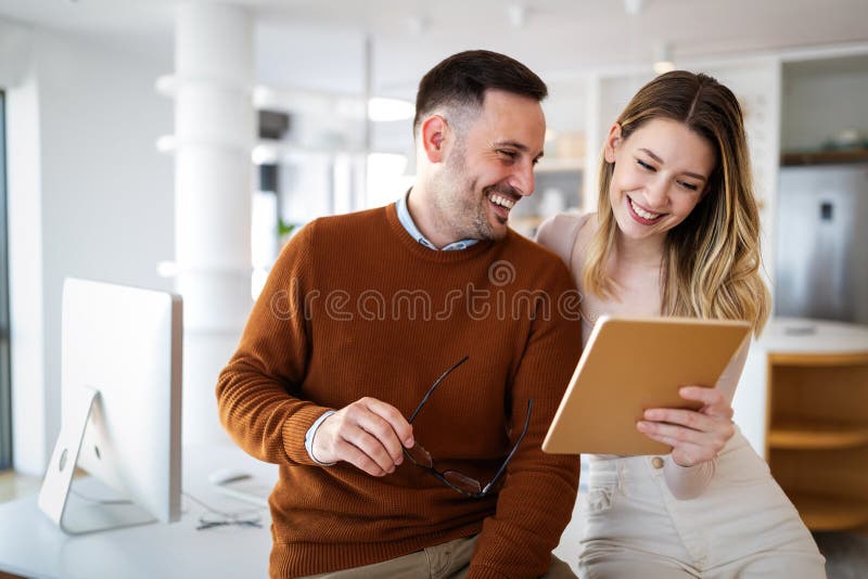 Portrait of Architects Having Discussion in Office Stock Image - Image ...