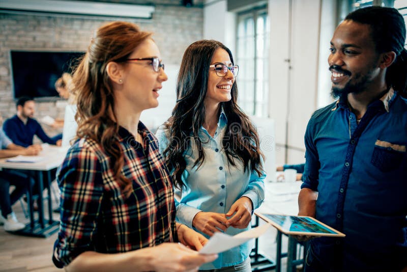 Portrait of Architects Having Discussion in Office Stock Photo - Image ...