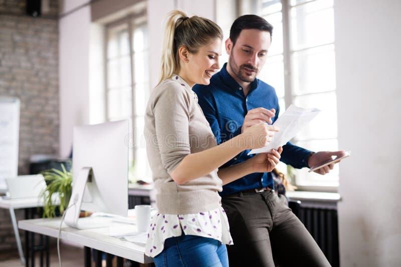 Portrait of Architects Having Discussion in Office Stock Image - Image ...