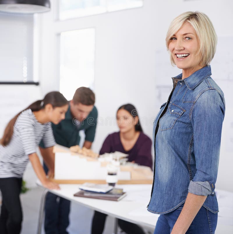 Portrait, Architecture and Leadership with Designer Team in Office for ...