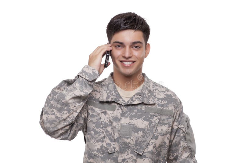 Portrait of a Army Veteran Talking on the Phone Stock Photo - Image of ...