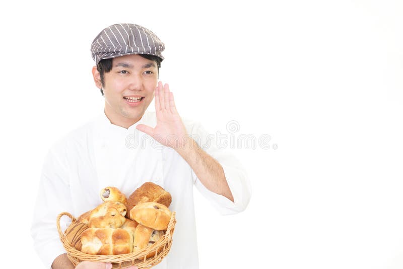 Smiling Asian baker stock image. Image of enjoying, bakery - 126996197