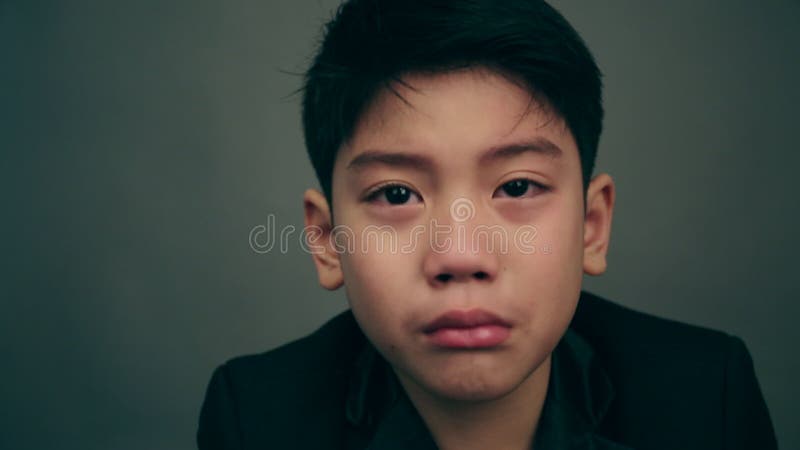 Child is Angry, she is Very Nervous. Green Screen. Slow Motion Stock ...