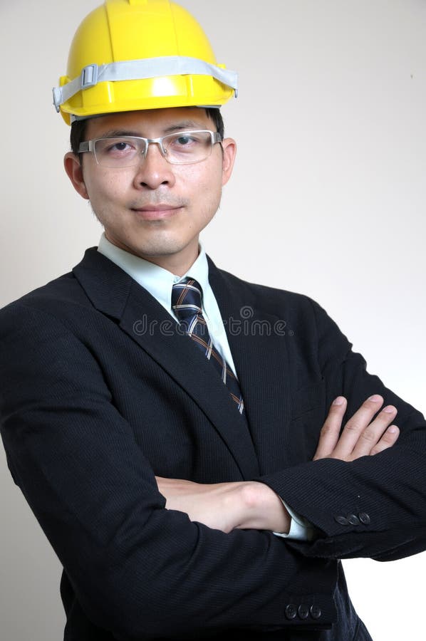 Portrait Asian Engineer stock image. Image of layout - 26841551