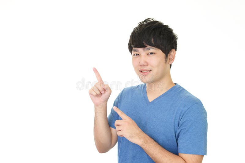 Asian man pointing stock image. Image of enjoy, japan - 127070137