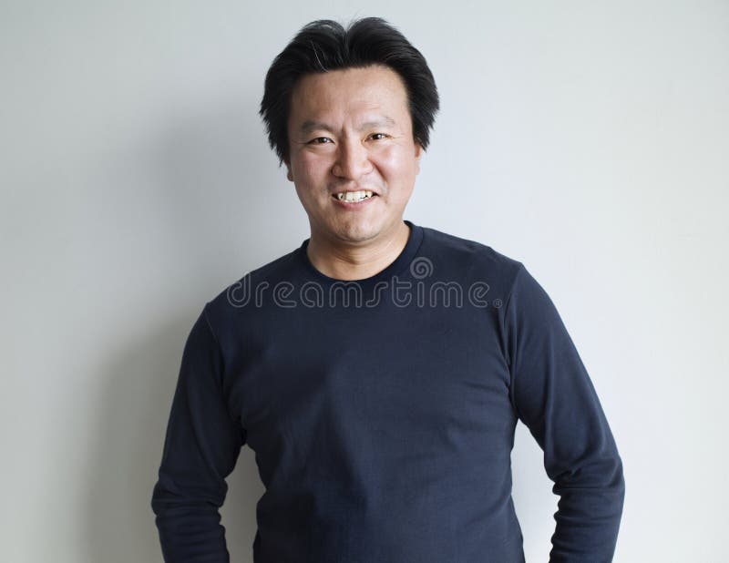 Portrait of Asian Man Smiling Stock Image - Image of white, asian ...