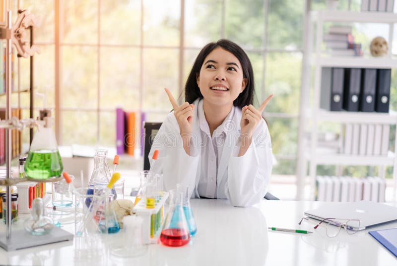 Portrait of Asian Scientist in Science Room Stock Photo - Image of ...