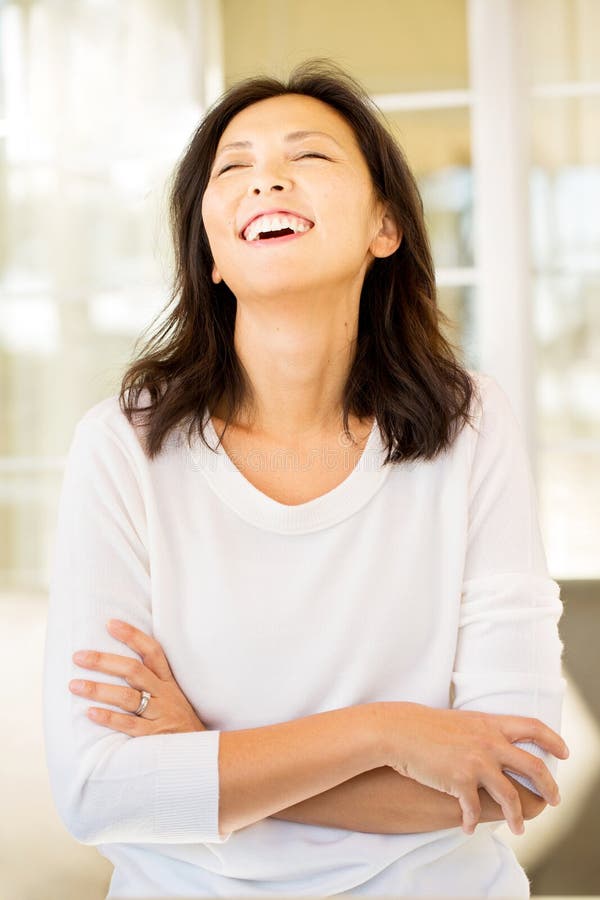Portrait of an Asian Woman Smiling. Stock Photo - Image of happiness ...