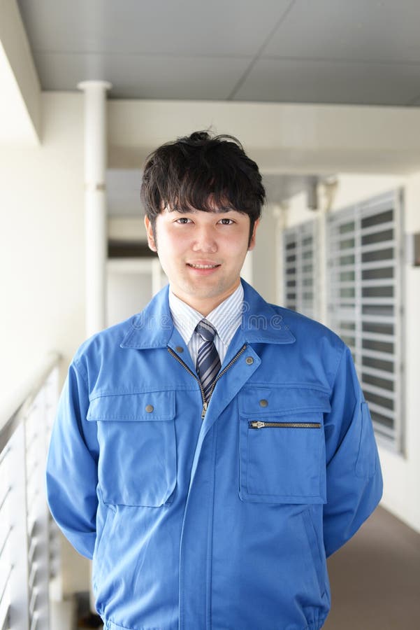 Smiling Asian worker stock photo. Image of boss, japan - 145620094
