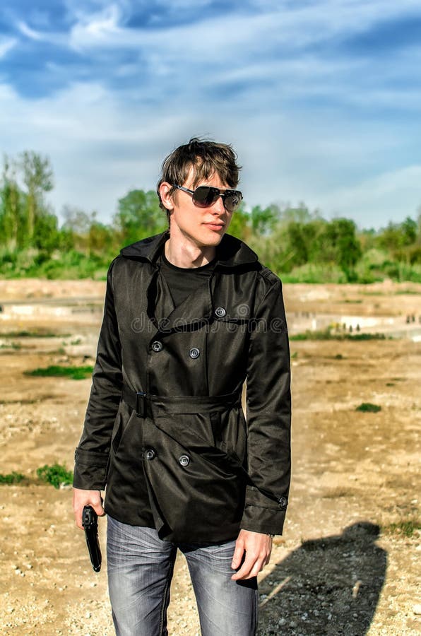 Portrait of an assassin stock image. Image of agent, murder - 24908871