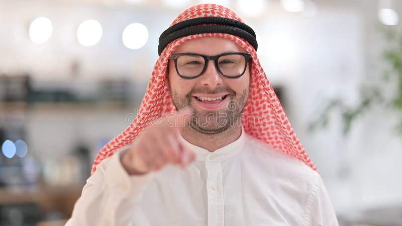 Portrait of Assertive Young Arab Man Pointing at the Camera Stock Image ...