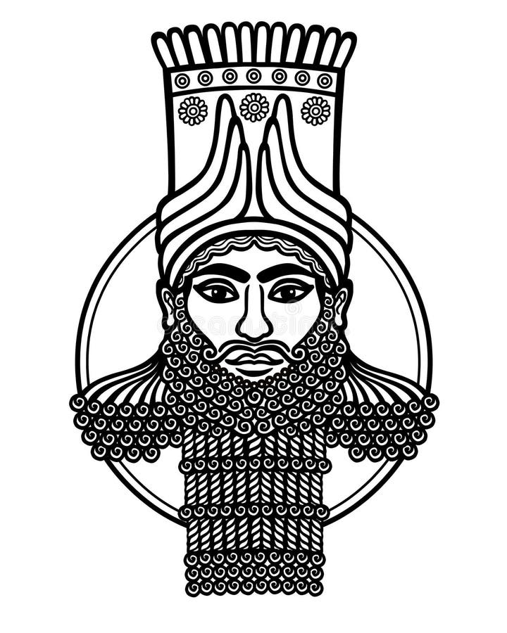 Image of a Winged Assyrian Deity. Character of Sumerian Mythology Stock ...