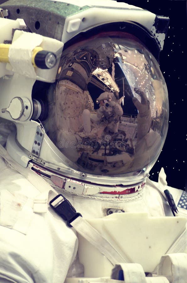 Spaceman with a Camera in a Space Suit on the Planet Mars. Stock Image ...