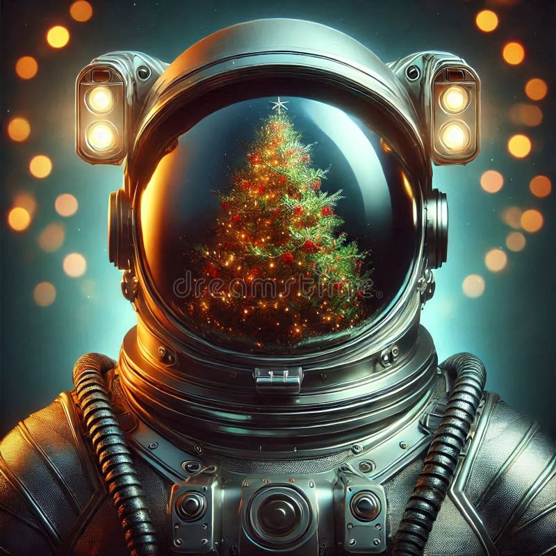 The Portrait of an Astronaut on His Helmet Has the Reflection of a ...